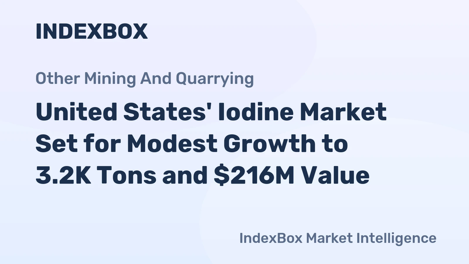 United States' Iodine Market Set for Modest Growth to 3.2K Tons and $216M Value