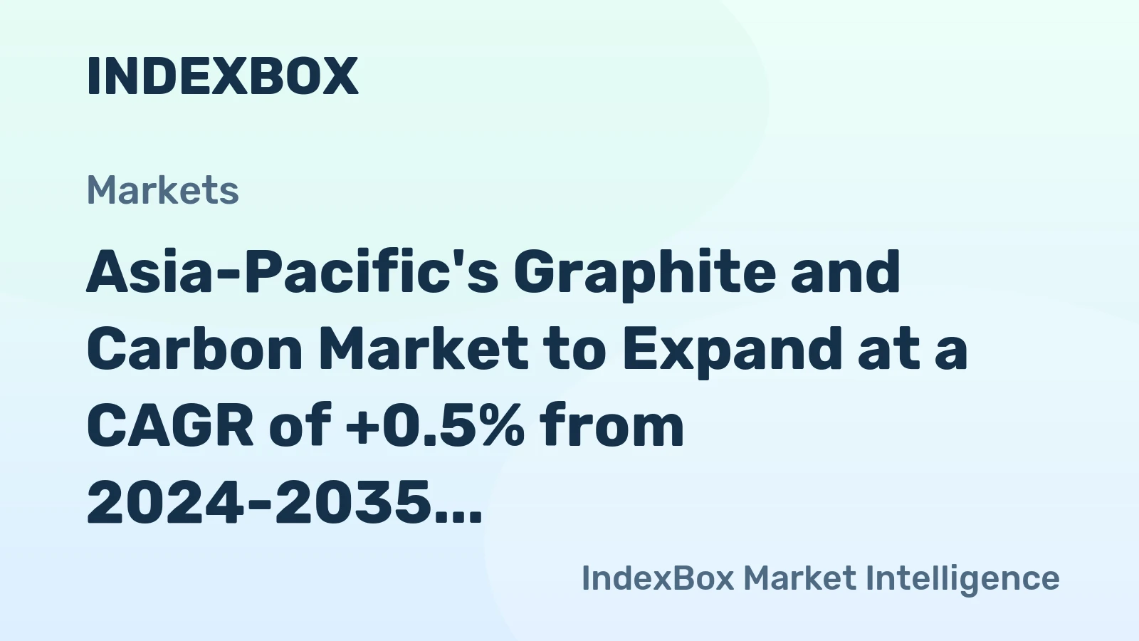 Asia-Pacific's Graphite and Carbon Market to Expand at a CAGR of +0.5% from 2024-2035, Reaching 336K Tons in Volume