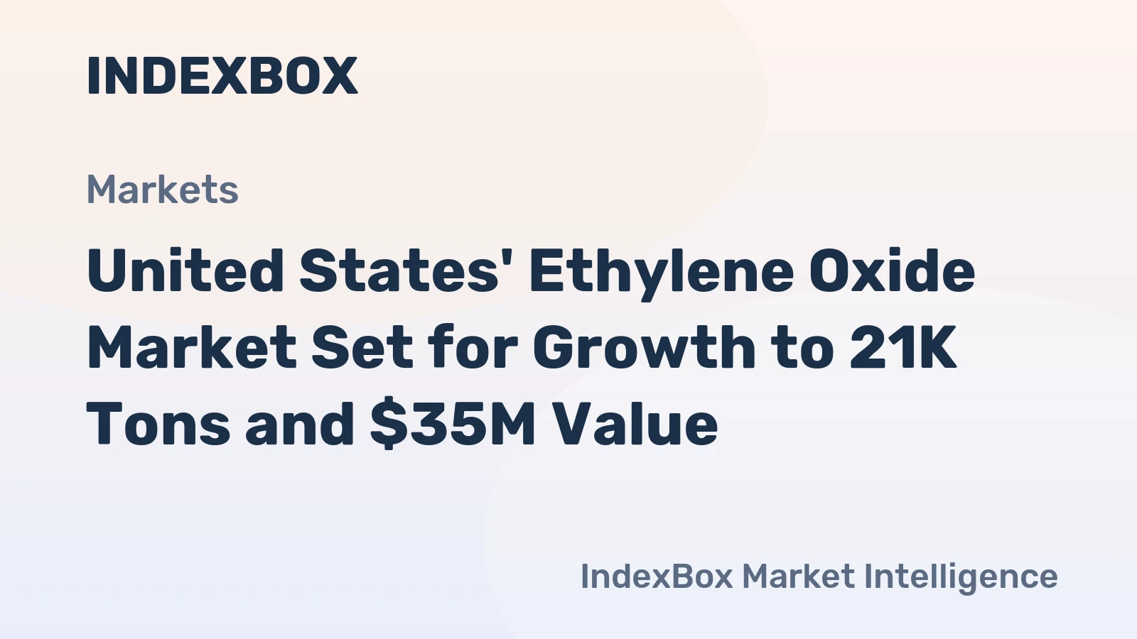 United States' Ethylene Oxide Market Set for Growth to 21K Tons and $35M Value