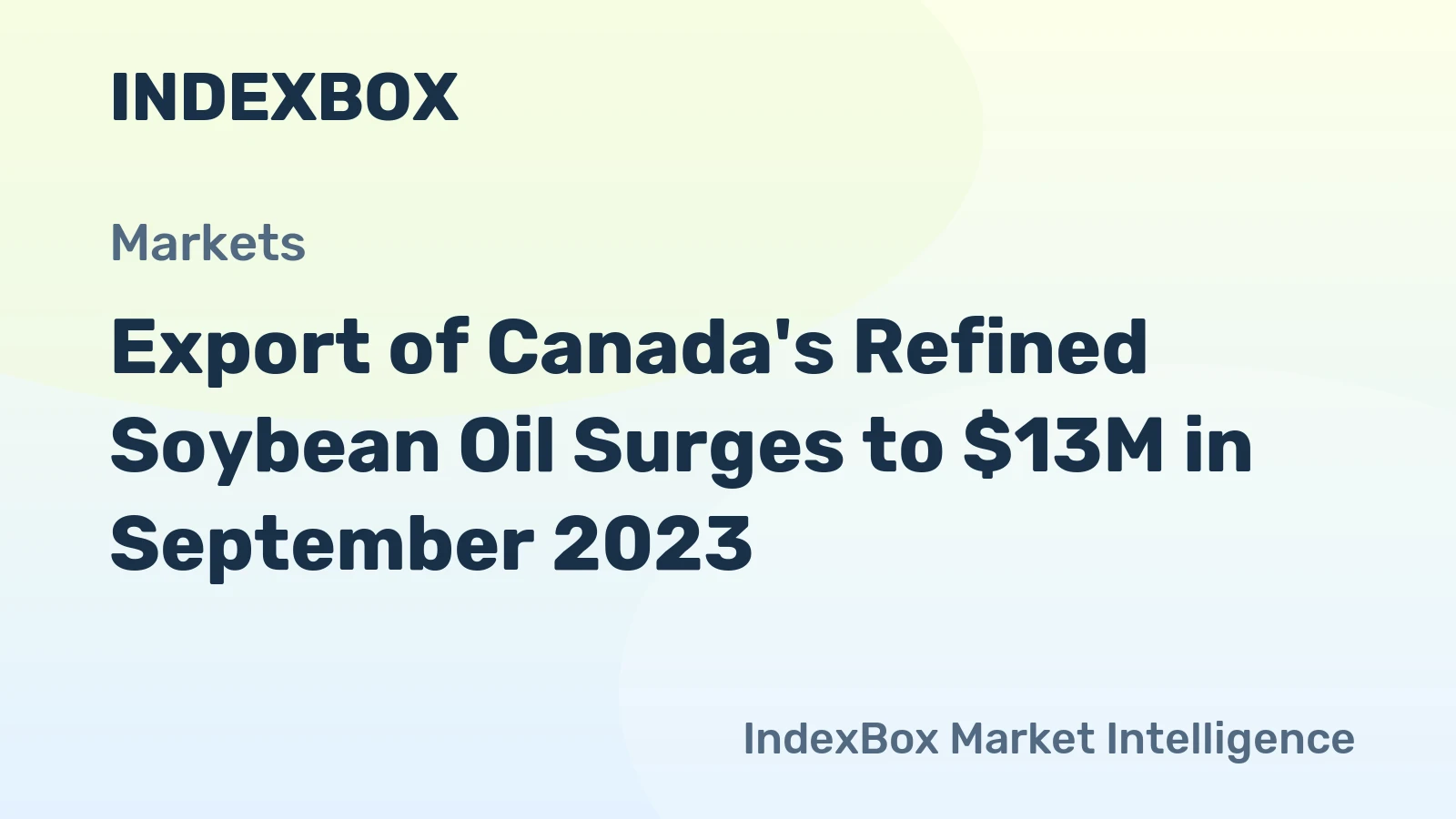Export of Canada's Refined Soybean Oil Surges to $13M in September 2023