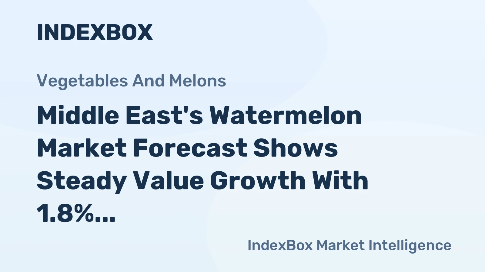 Middle East's Watermelon Market Forecast Shows Steady Value Growth With 1.8% CAGR