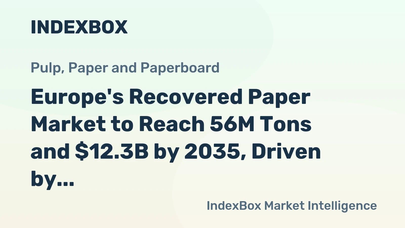 Europe's Recovered Paper Market to Reach 56M Tons and $12.3B by 2035, Driven by Increasing Demand