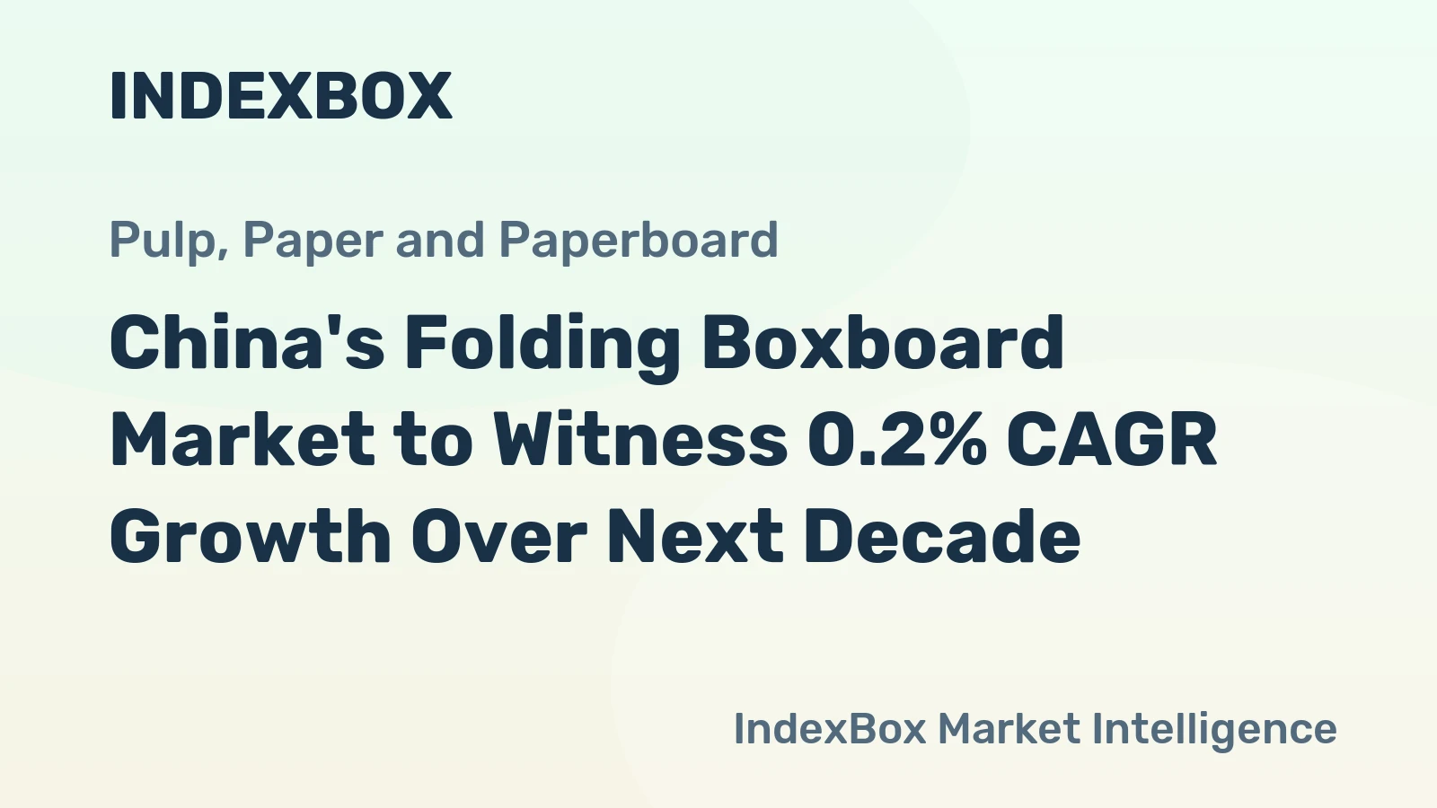 China's Folding Boxboard Market to Witness 0.2% CAGR Growth Over Next Decade