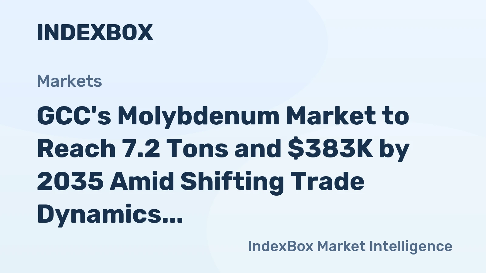 GCC's Molybdenum Market to Reach 7.2 Tons and $383K by 2035 Amid Shifting Trade Dynamics
