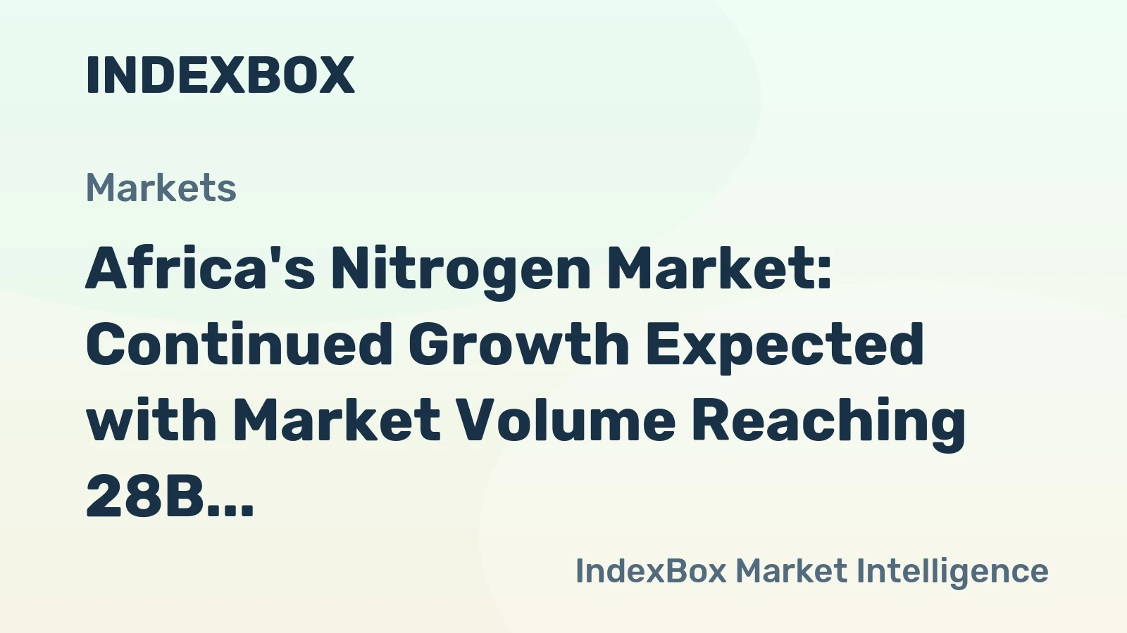 Africa's Nitrogen Market: Continued Growth Expected with Market Volume Reaching 28B Cubic Meters and Value at $52.4B by 2035