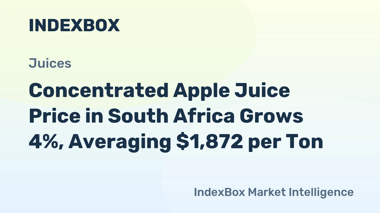 Concentrated Apple Juice Price in South Africa Grows 4%, Averaging $1,872 per Ton