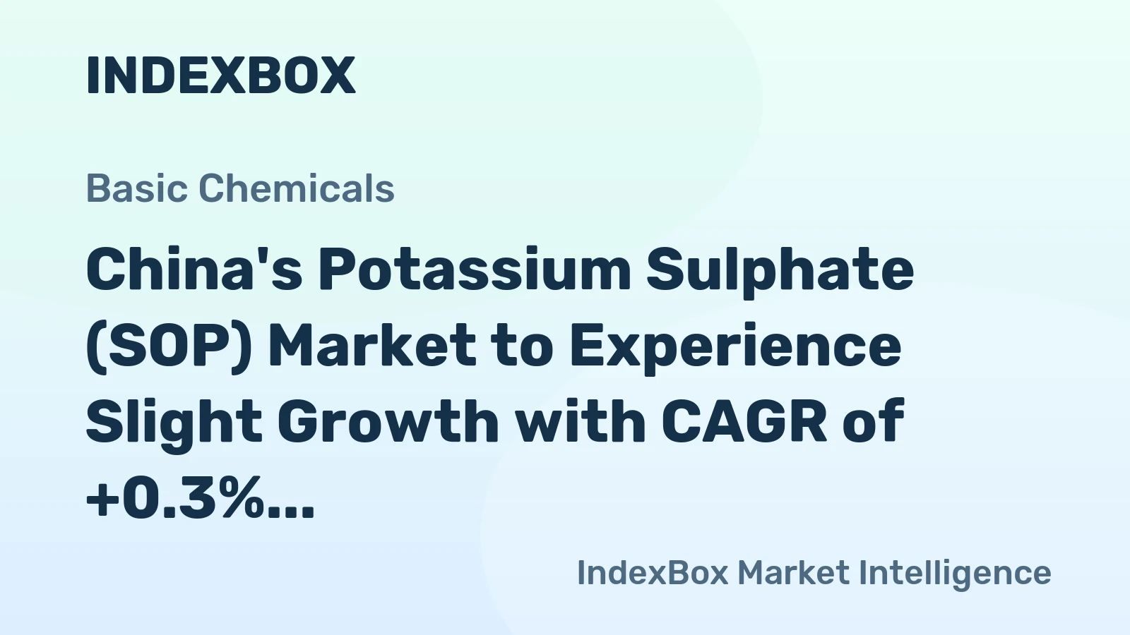 China's Potassium Sulphate (SOP) Market to Experience Slight Growth with CAGR of +0.3% from 2024 to 2035