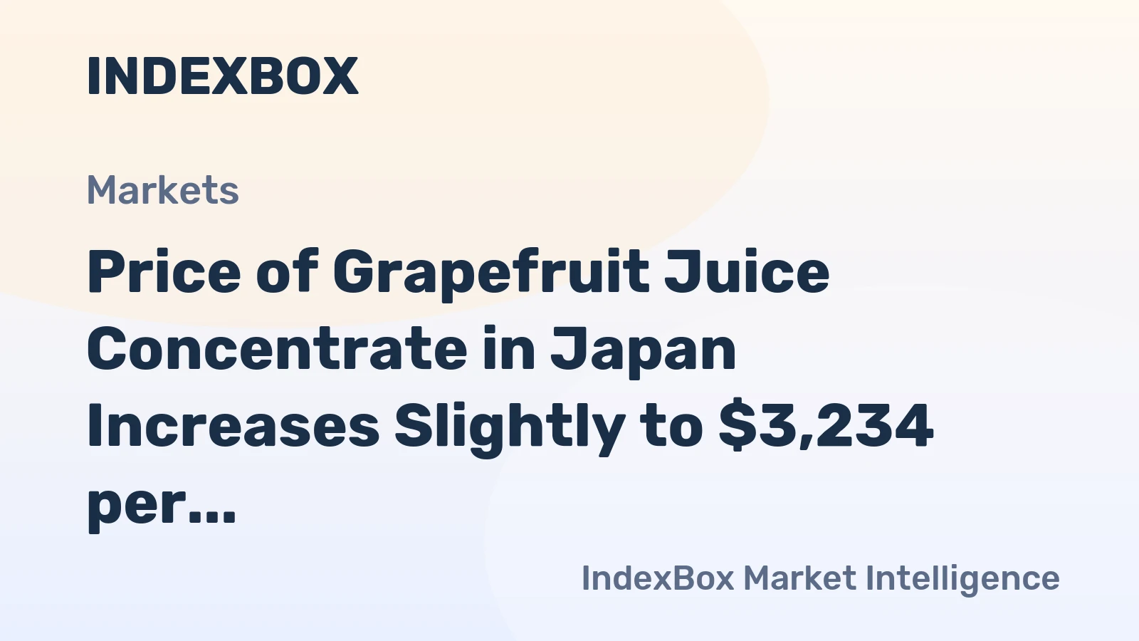Price of Grapefruit Juice Concentrate in Japan Increases Slightly to $3,234 per Ton