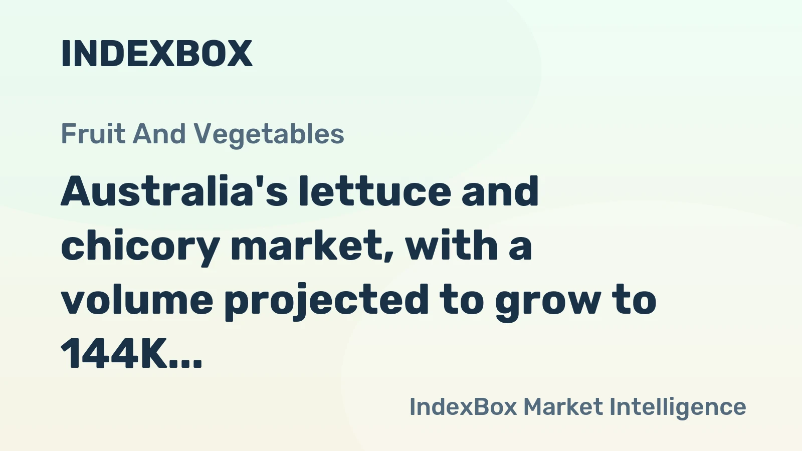 Australia's lettuce and chicory market, with a volume projected to grow to 144K tons and a value to reach $227M by 2035, is forecast for a steady increase.