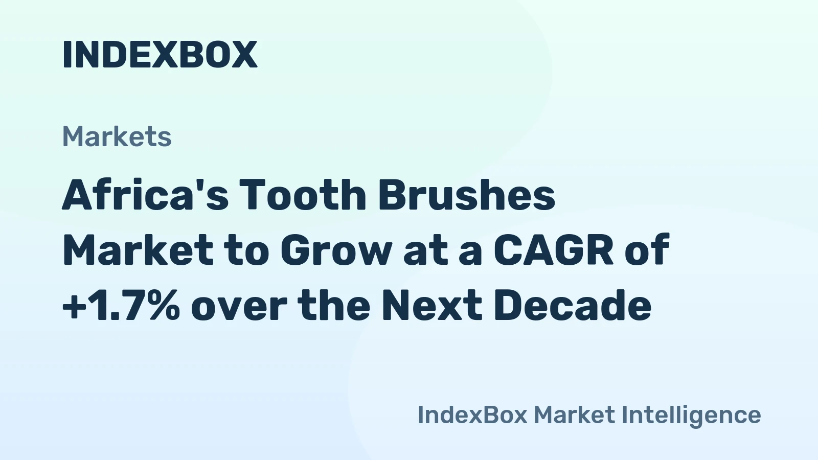 Africa's Tooth Brushes Market to Grow at a CAGR of +1.7% over the Next Decade