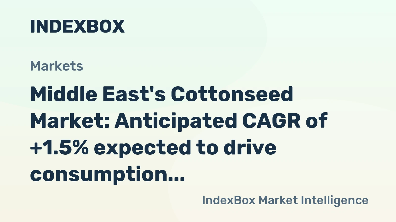 Middle East's Cottonseed Market: Anticipated CAGR of +1.5% expected to drive consumption trend over next decade