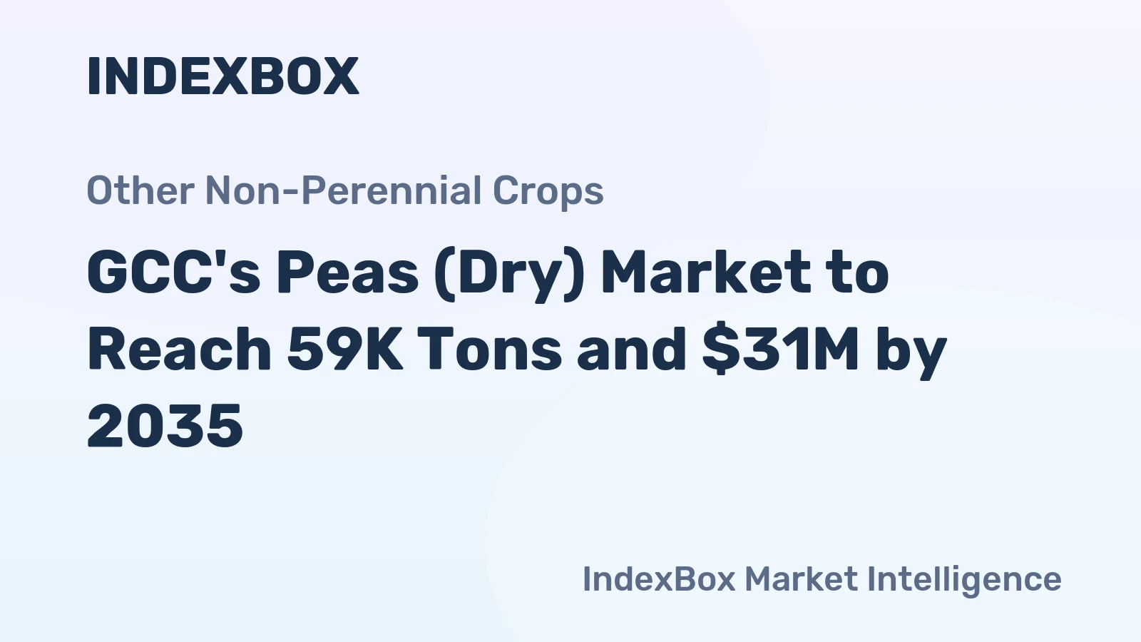 GCC's Peas (Dry) Market to Reach 59K Tons and $31M by 2035
