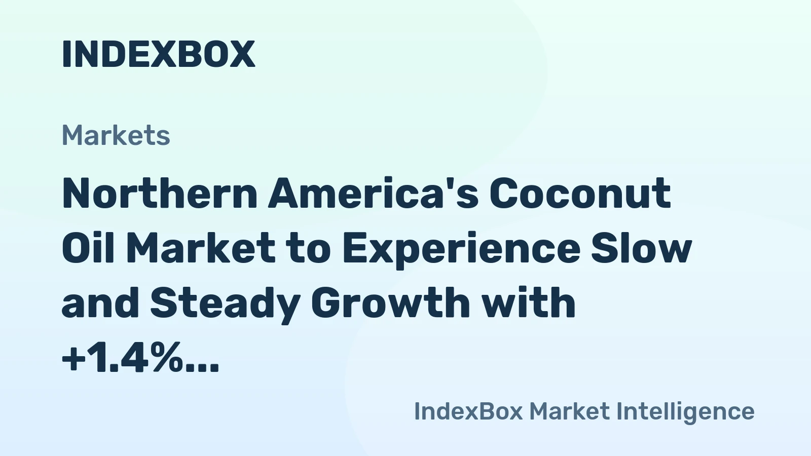 Northern America's Coconut Oil Market to Experience Slow and Steady Growth with +1.4% CAGR