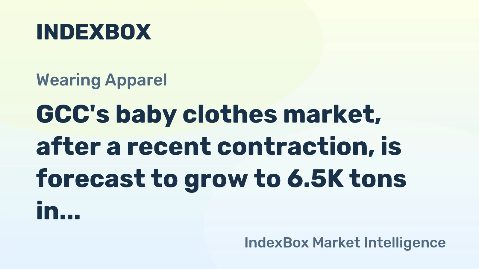 GCC's baby clothes market, after a recent contraction, is forecast to grow to 6.5K tons in volume and $133M in value by 2035.