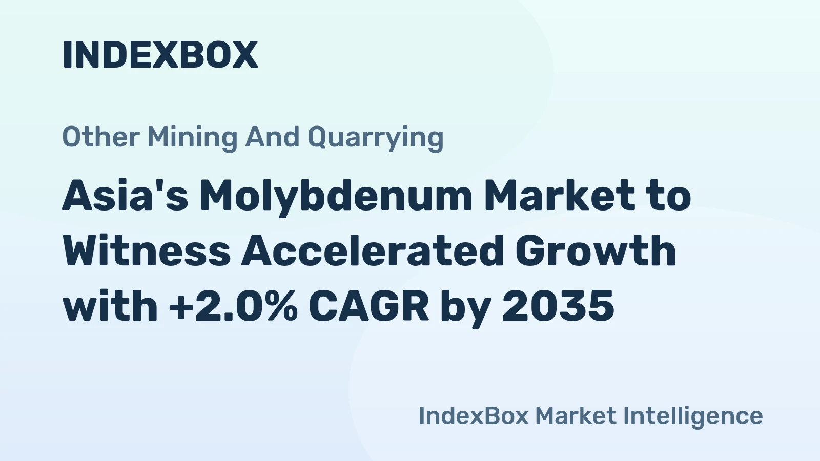 Asia's Molybdenum Market to Witness Accelerated Growth with +2.0% CAGR by 2035