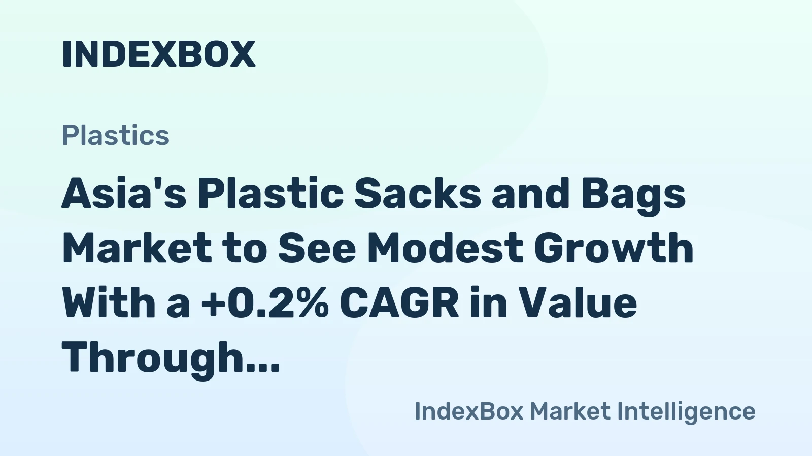 Asia's Plastic Sacks and Bags Market to See Modest Growth With a +0.2% CAGR in Value Through 2035