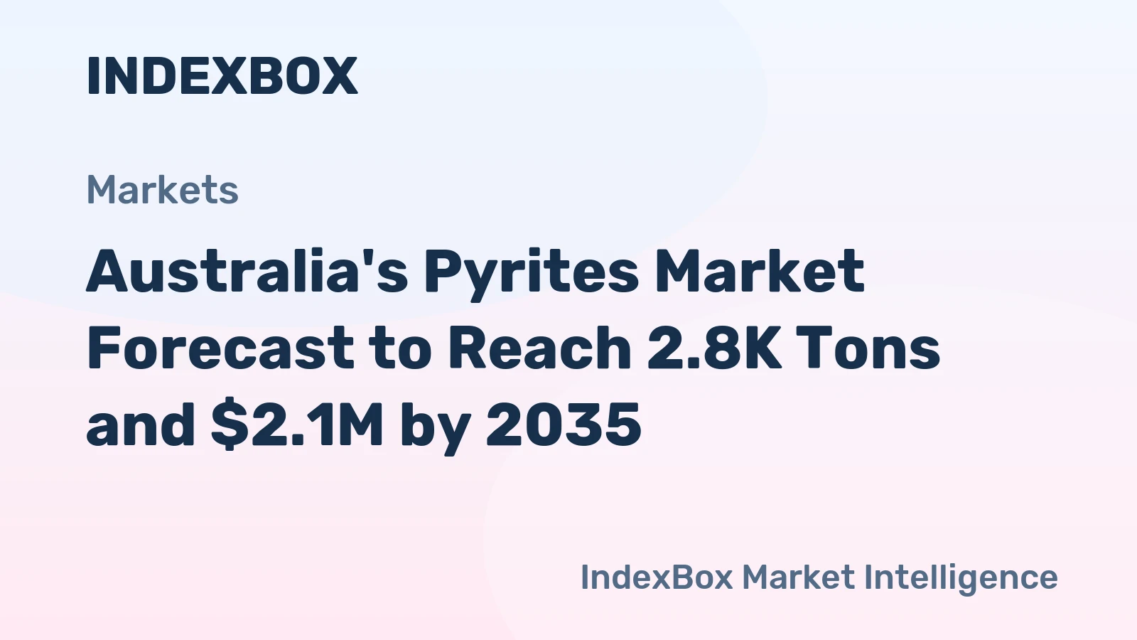 Australia's Pyrites Market Forecast to Reach 2.8K Tons and $2.1M by 2035