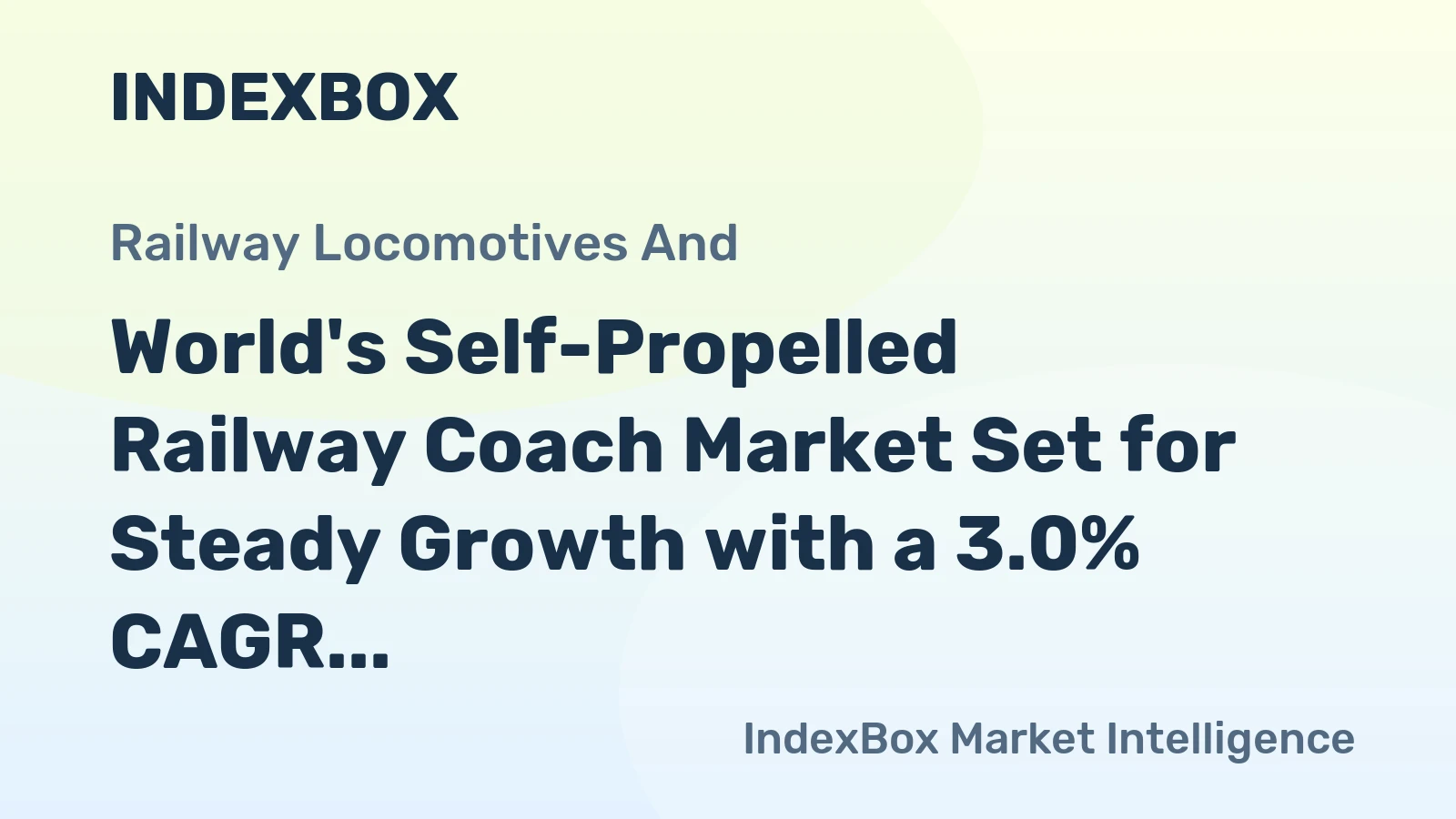 World's Self-Propelled Railway Coach Market Set for Steady Growth with a 3.0% CAGR in Value Through 2035