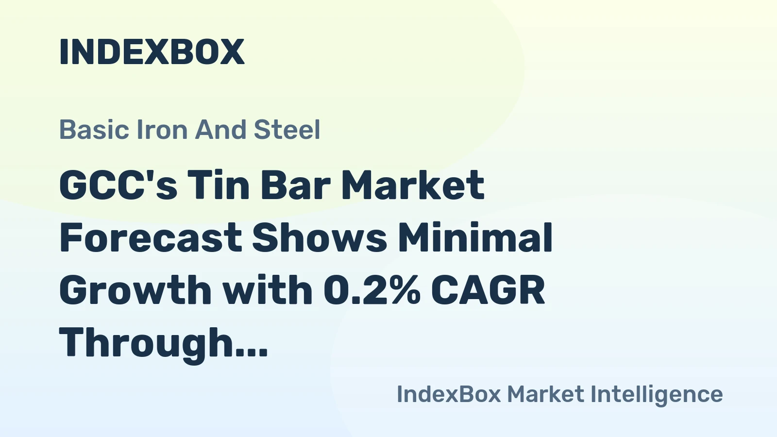 GCC's Tin Bar Market Forecast Shows Minimal Growth with 0.2% CAGR Through 2035