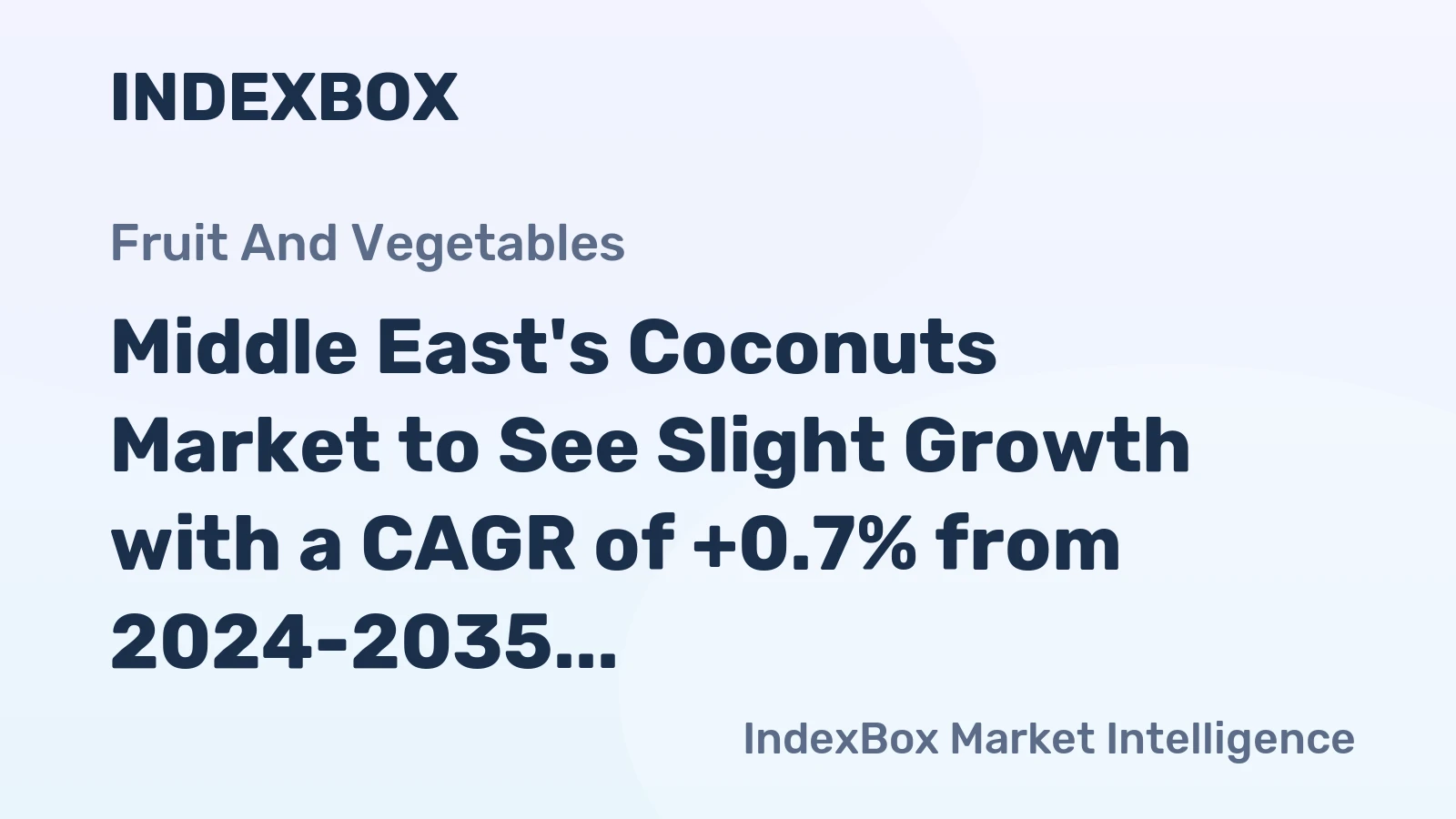 Middle East's Coconuts Market to See Slight Growth with a CAGR of +0.7% from 2024-2035
