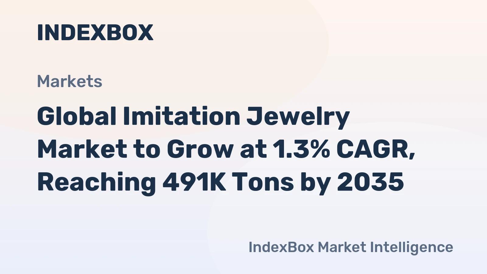 Global Imitation Jewelry Market to Grow at 1.3% CAGR, Reaching 491K Tons by 2035