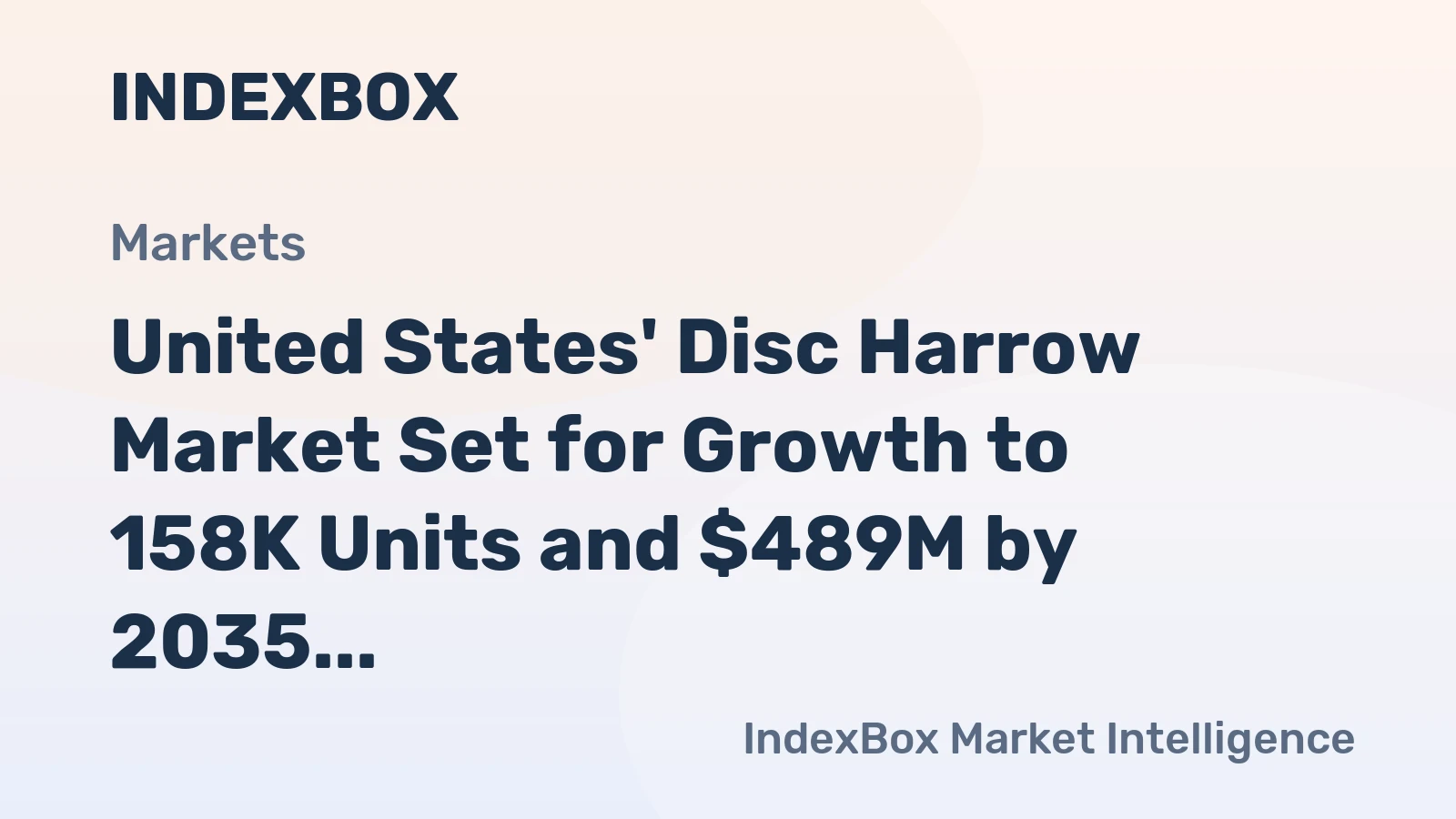 United States' Disc Harrow Market Set for Growth to 158K Units and $489M by 2035
