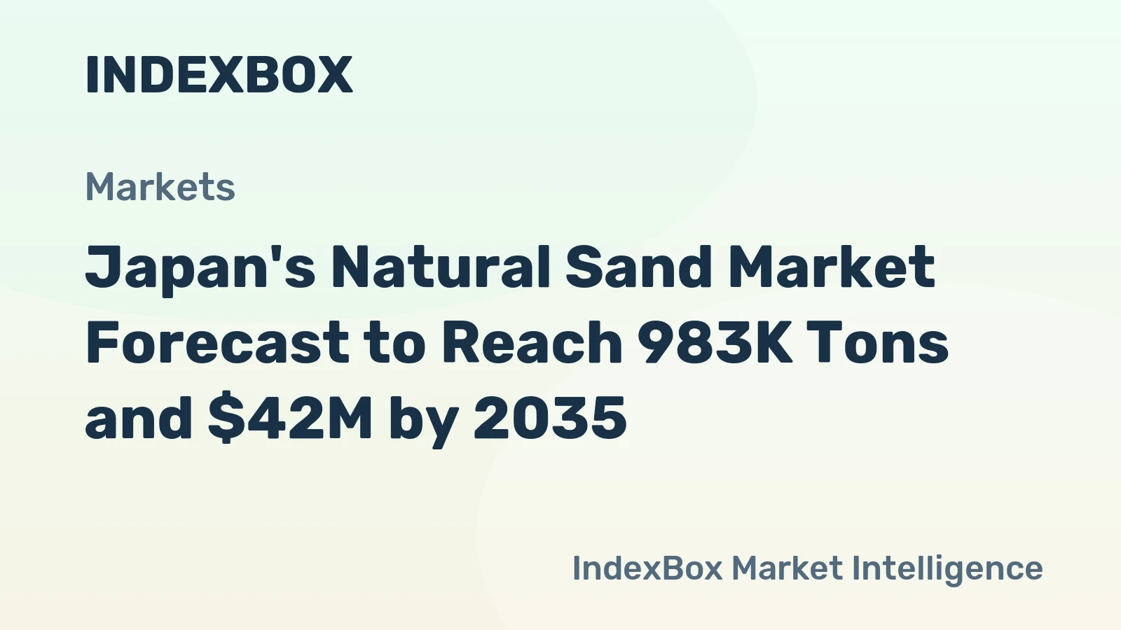 Japan's Natural Sand Market Forecast to Reach 983K Tons and $42M by 2035
