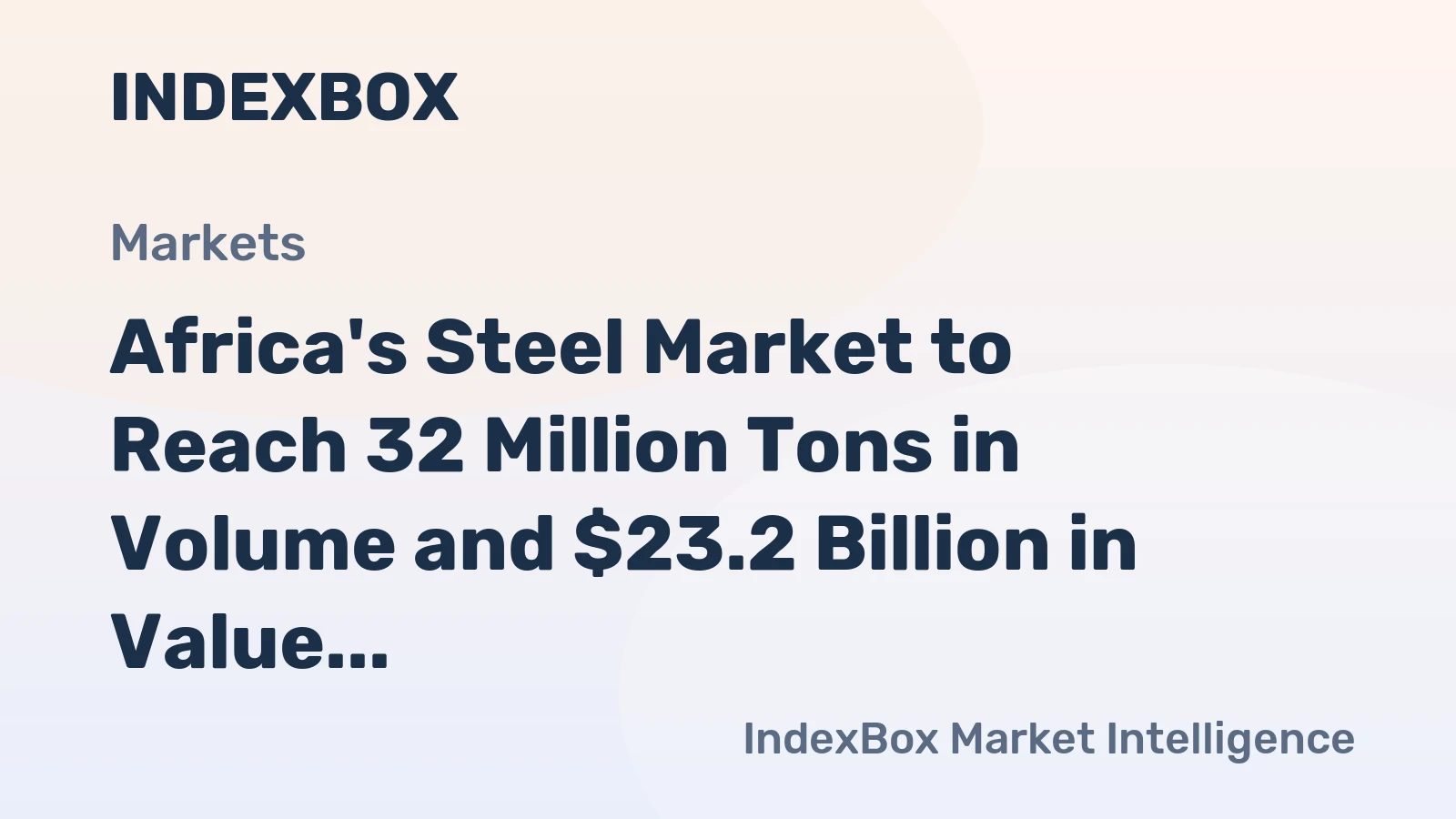 Africa's Steel Market to Reach 32 Million Tons in Volume and $23.2 Billion in Value by 2035