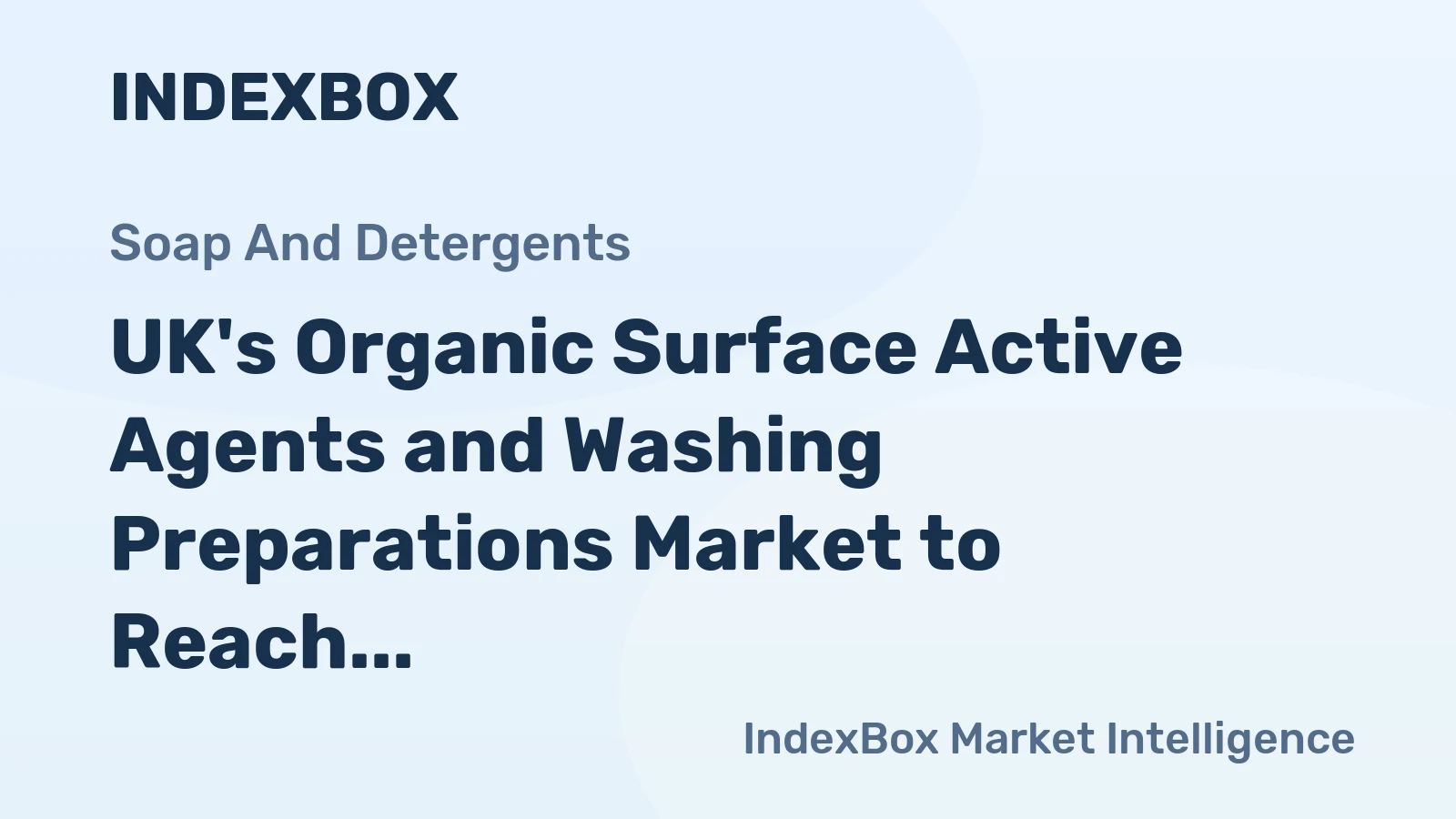 UK's Organic Surface Active Agents and Washing Preparations Market to Reach 1.7M Tons and $3.5B by 2035, Forecasted with +1.5% CAGR