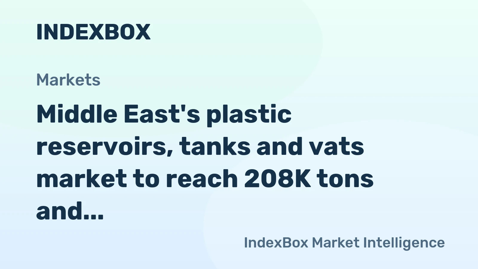 Middle East's plastic reservoirs, tanks and vats market to reach 208K tons and $718M by 2035, continuing its upward consumption trend.
