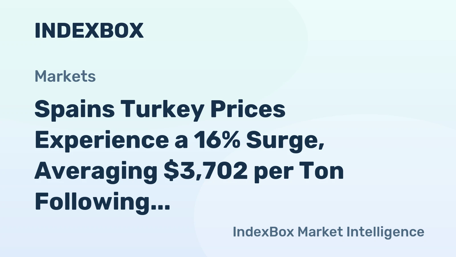 Spains Turkey Prices Experience a 16% Surge, Averaging $3,702 per Ton Following Two Consecutive Months of Growth