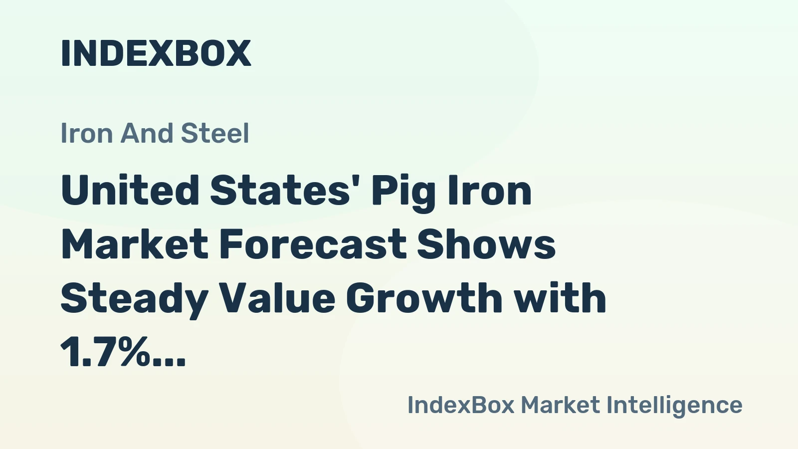 United States' Pig Iron Market Forecast Shows Steady Value Growth with 1.7% CAGR Through 2035