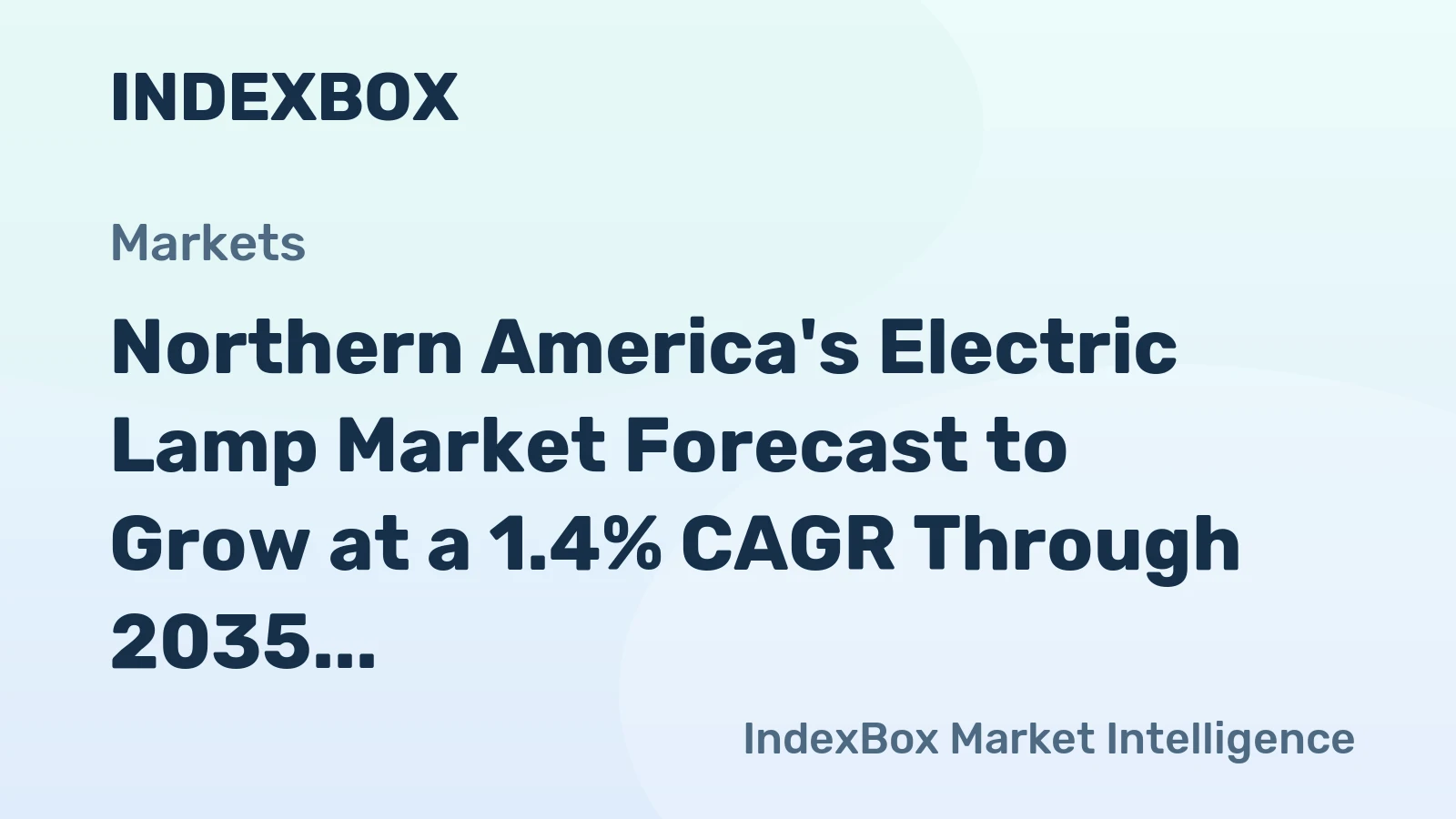 Northern America's Electric Lamp Market Forecast to Grow at a 1.4% CAGR Through 2035
