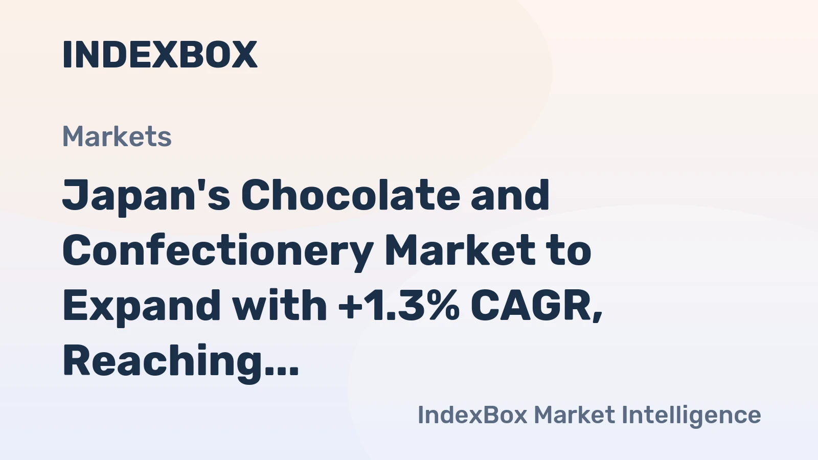 Japan's Chocolate and Confectionery Market to Expand with +1.3% CAGR, Reaching 2.2M Tons by 2035