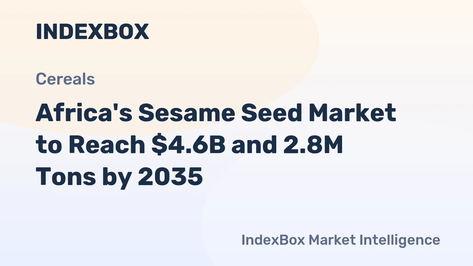 Africa's Sesame Seed Market to Reach $4.6B and 2.8M Tons by 2035