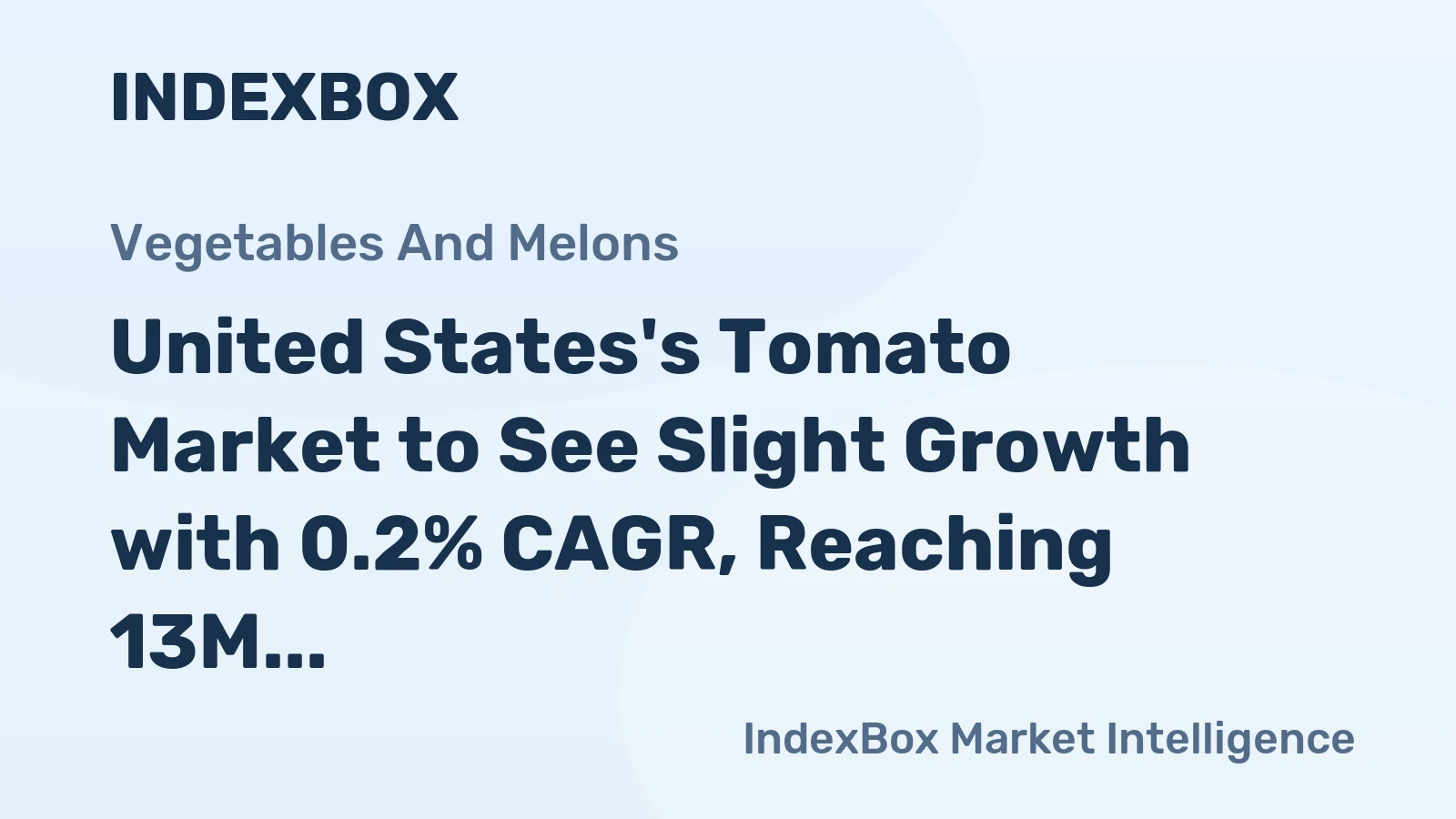 United States's Tomato Market to See Slight Growth with 0.2% CAGR, Reaching 13M Tons by 2035