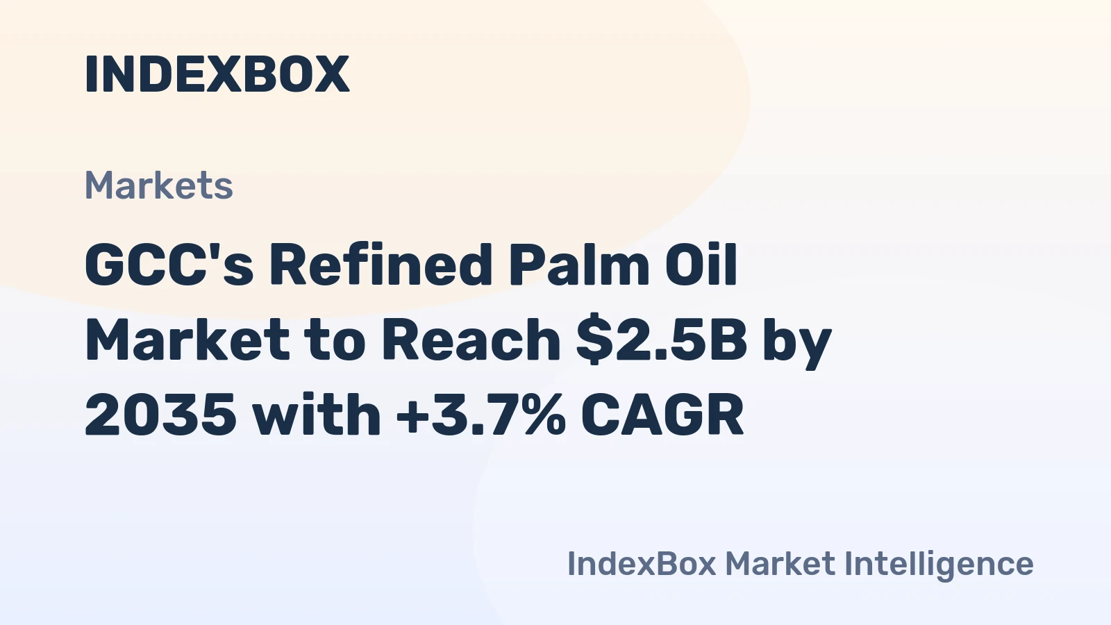 GCC's Refined Palm Oil Market to Reach $2.5B by 2035 with +3.7% CAGR
