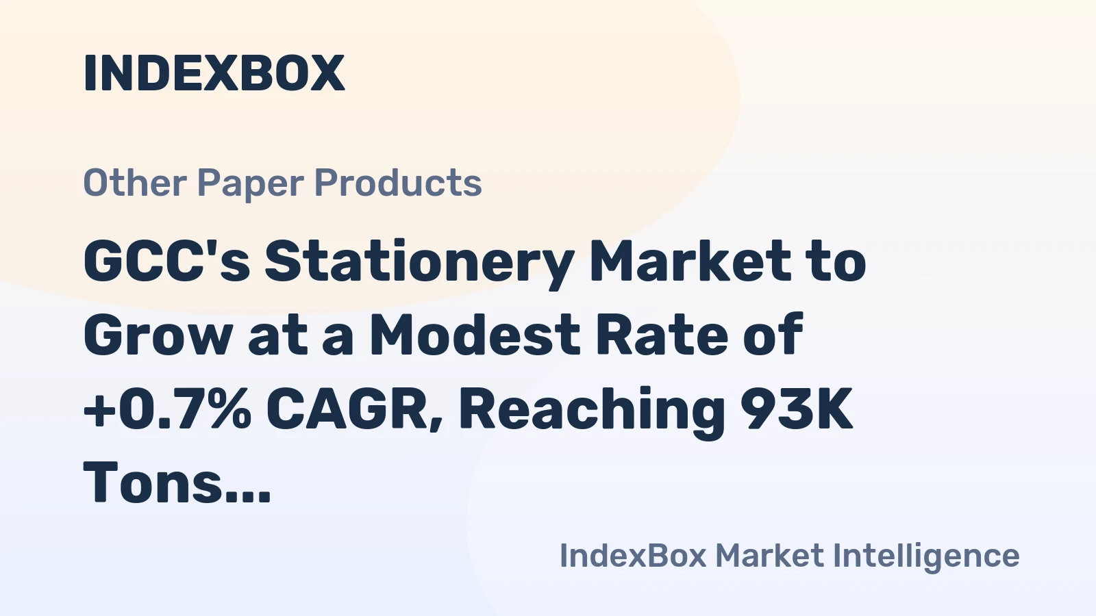 GCC's Stationery Market to Grow at a Modest Rate of +0.7% CAGR, Reaching 93K Tons by 2035