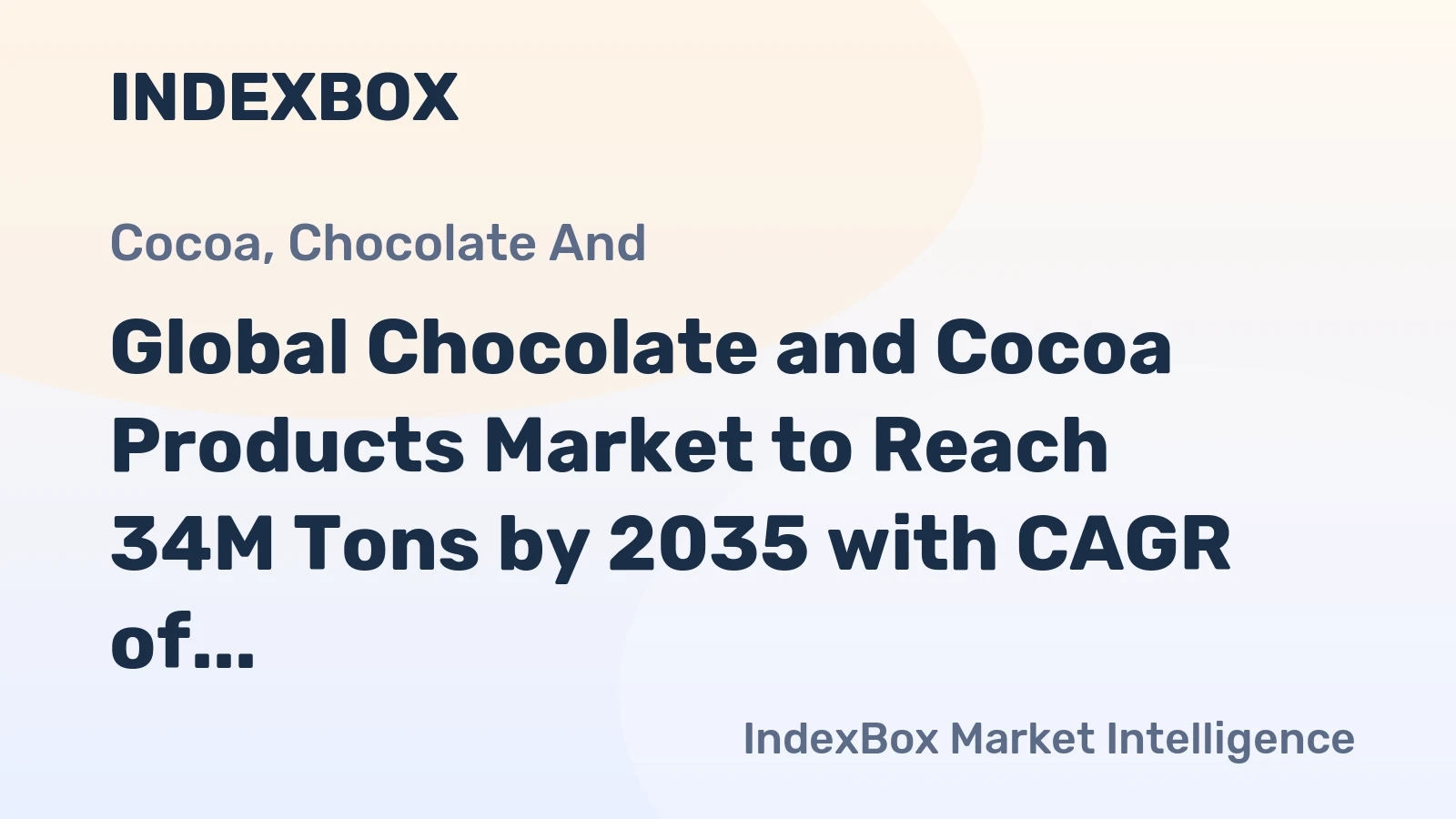 Global Chocolate and Cocoa Products Market to Reach 34M Tons by 2035 with CAGR of +1.4%