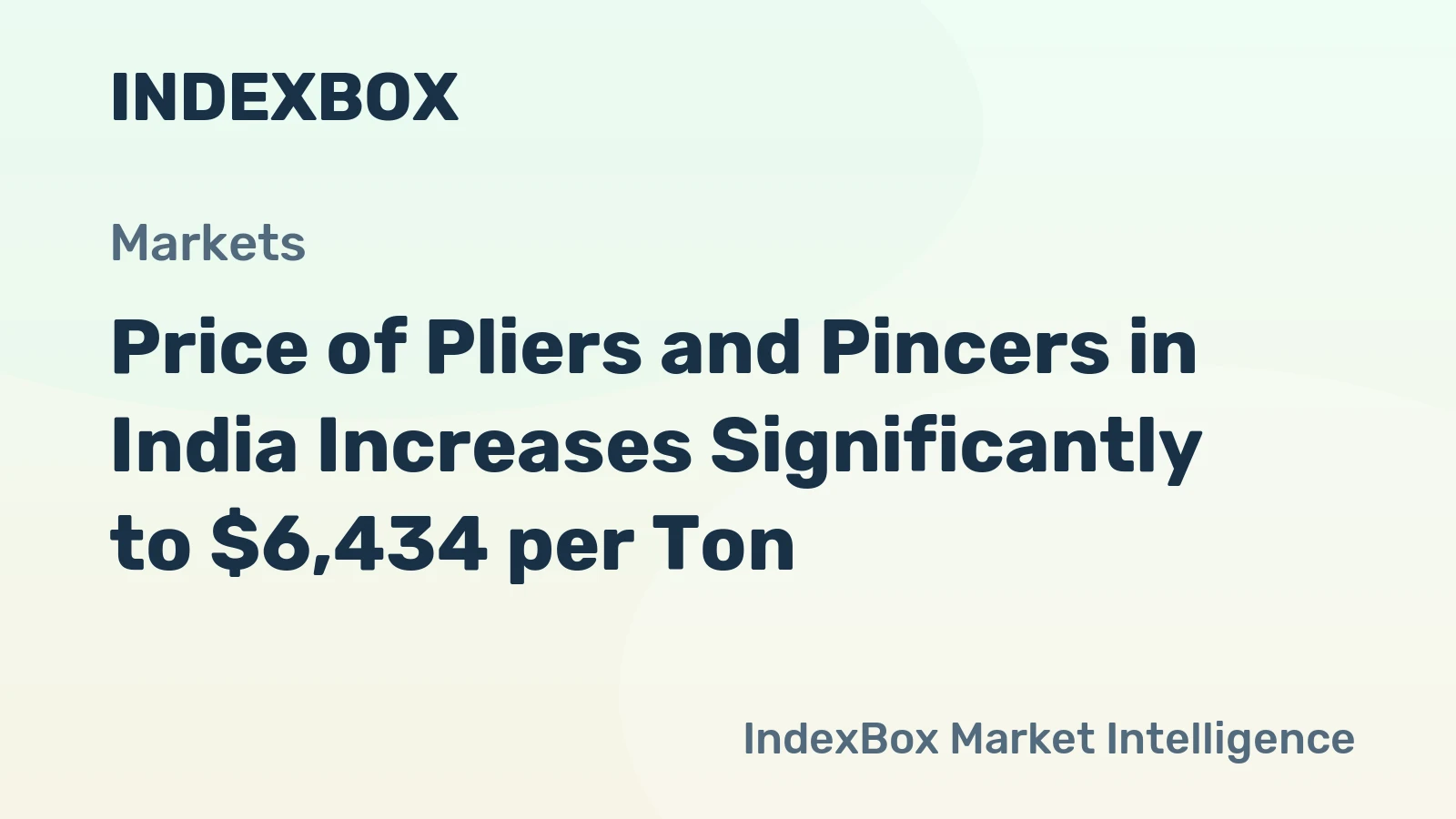 Price of Pliers and Pincers in India Increases Significantly to $6,434 per Ton