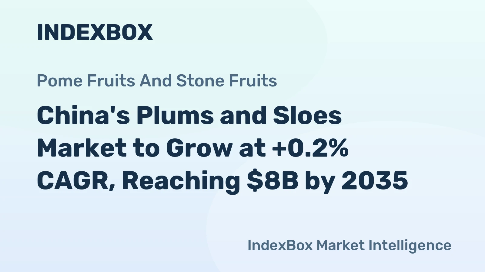 China's Plums and Sloes Market to Grow at +0.2% CAGR, Reaching $8B by 2035
