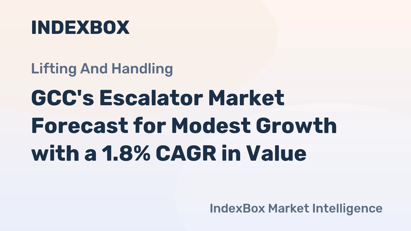 GCC's Escalator Market Forecast for Modest Growth with a 1.8% CAGR in Value