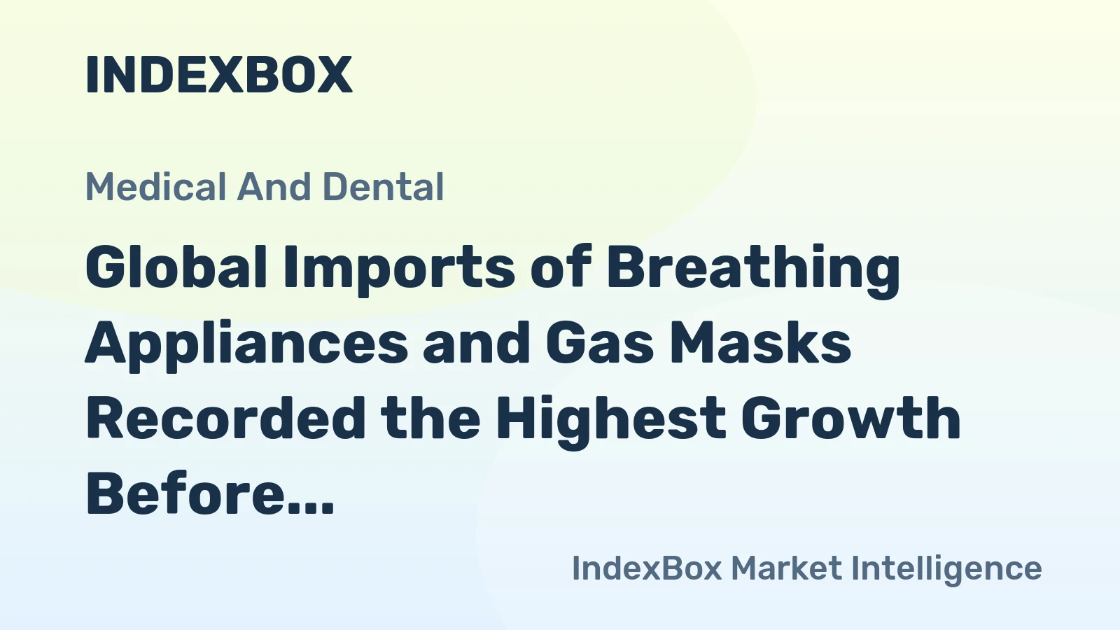 Global Imports of Breathing Appliances and Gas Masks Recorded the Highest Growth Before the COVID-19 Pandemic