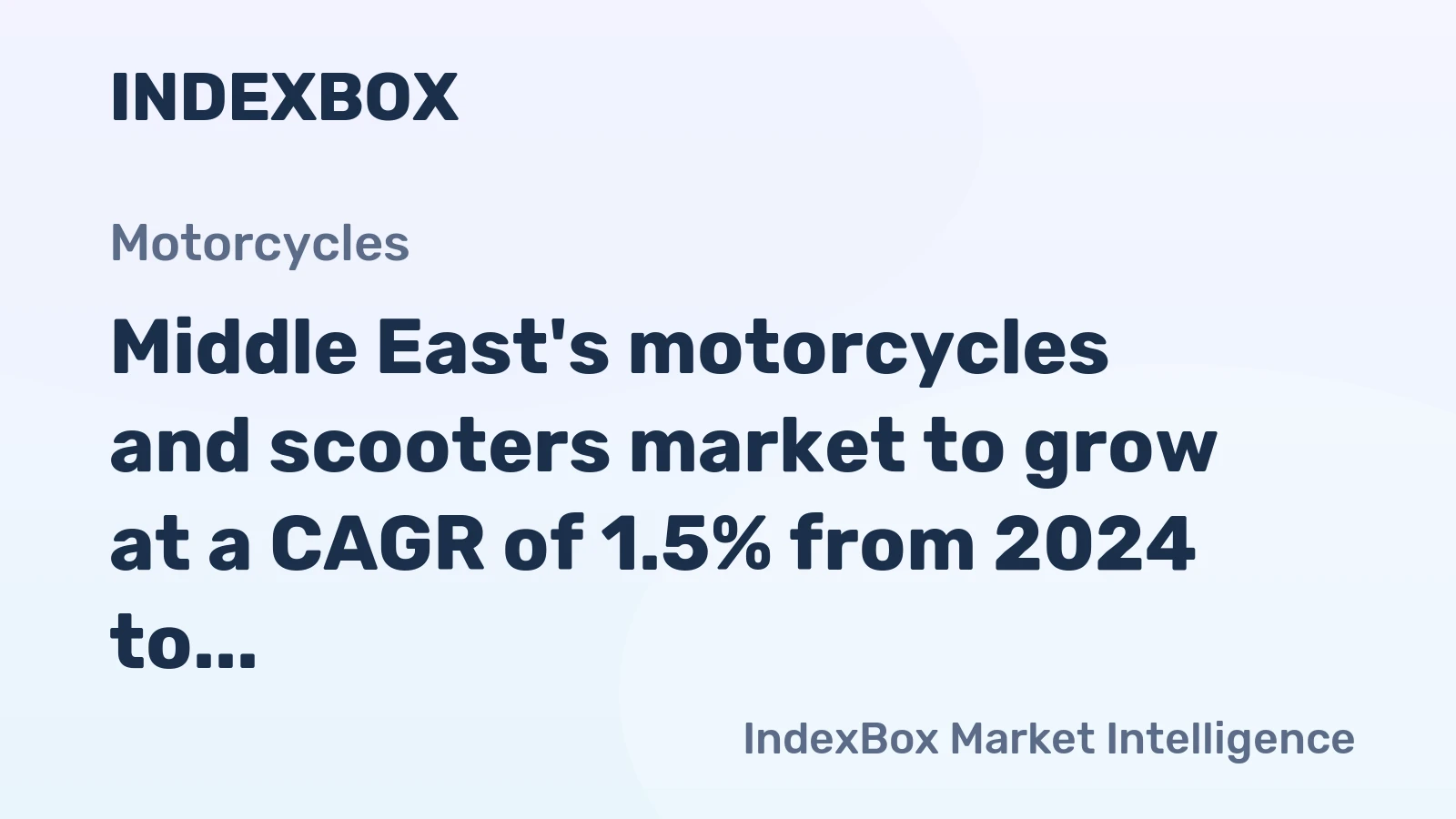 Middle East's motorcycles and scooters market to grow at a CAGR of 1.5% from 2024 to 2035, reaching 1.7M units
