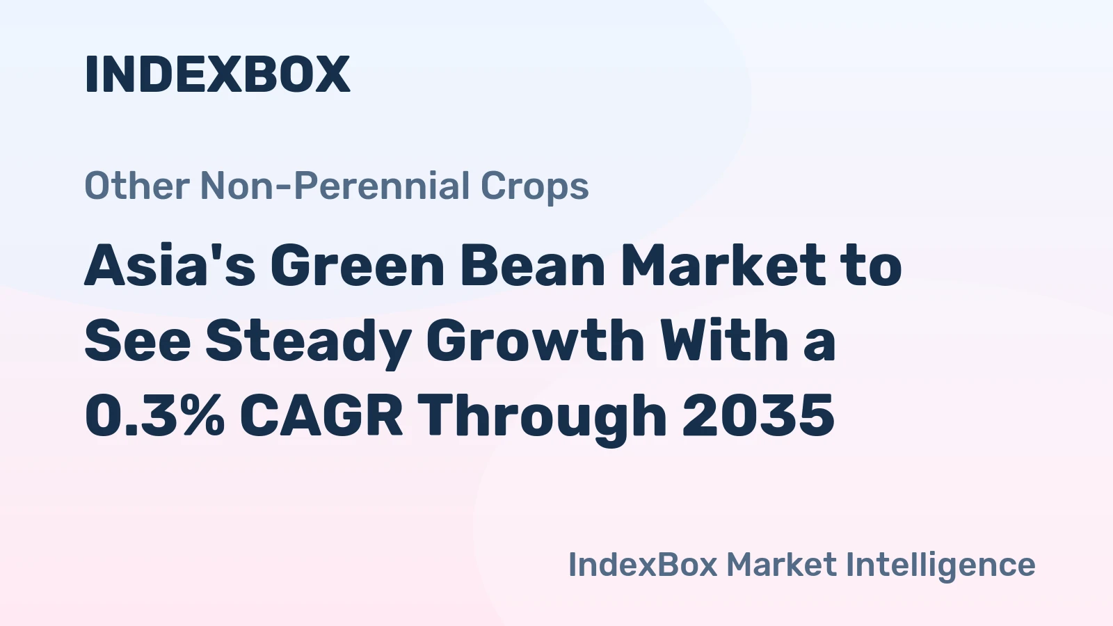 Asia's Green Bean Market to See Steady Growth With a 0.3% CAGR Through 2035