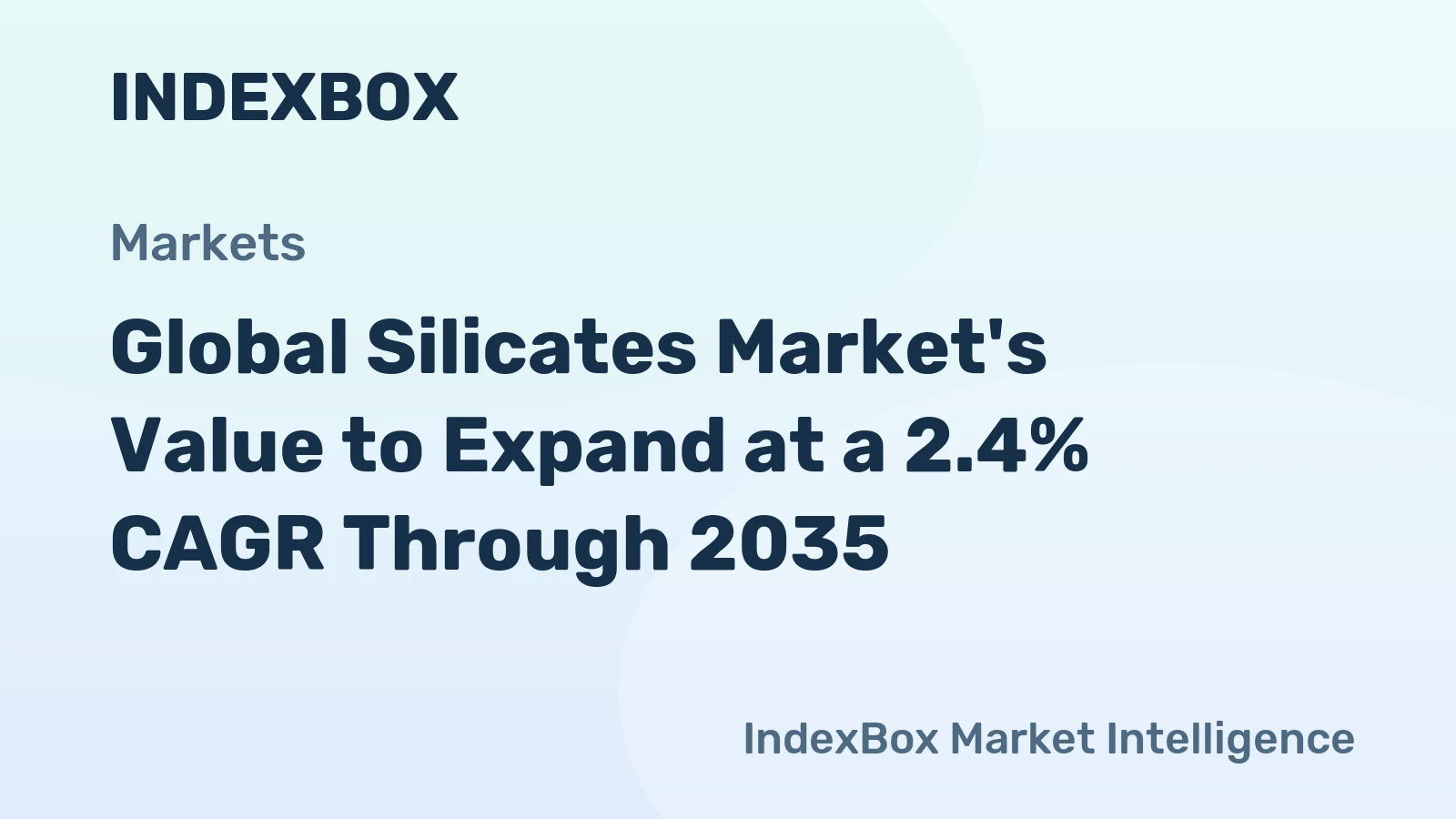 Global Silicates Market's Value to Expand at a 2.4% CAGR Through 2035