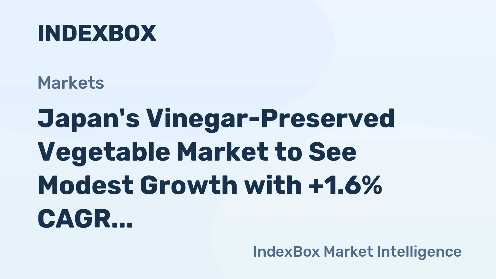 Japan's Vinegar-Preserved Vegetable Market to See Modest Growth with +1.6% CAGR
