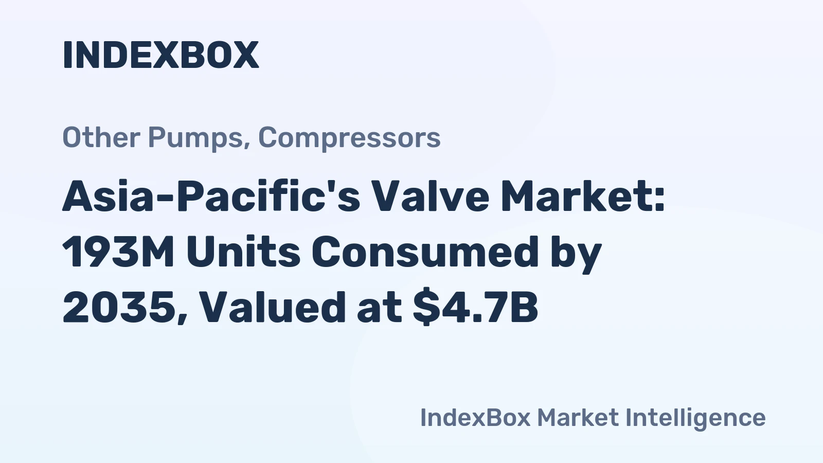 Asia-Pacific's Valve Market: 193M Units Consumed by 2035, Valued at $4.7B