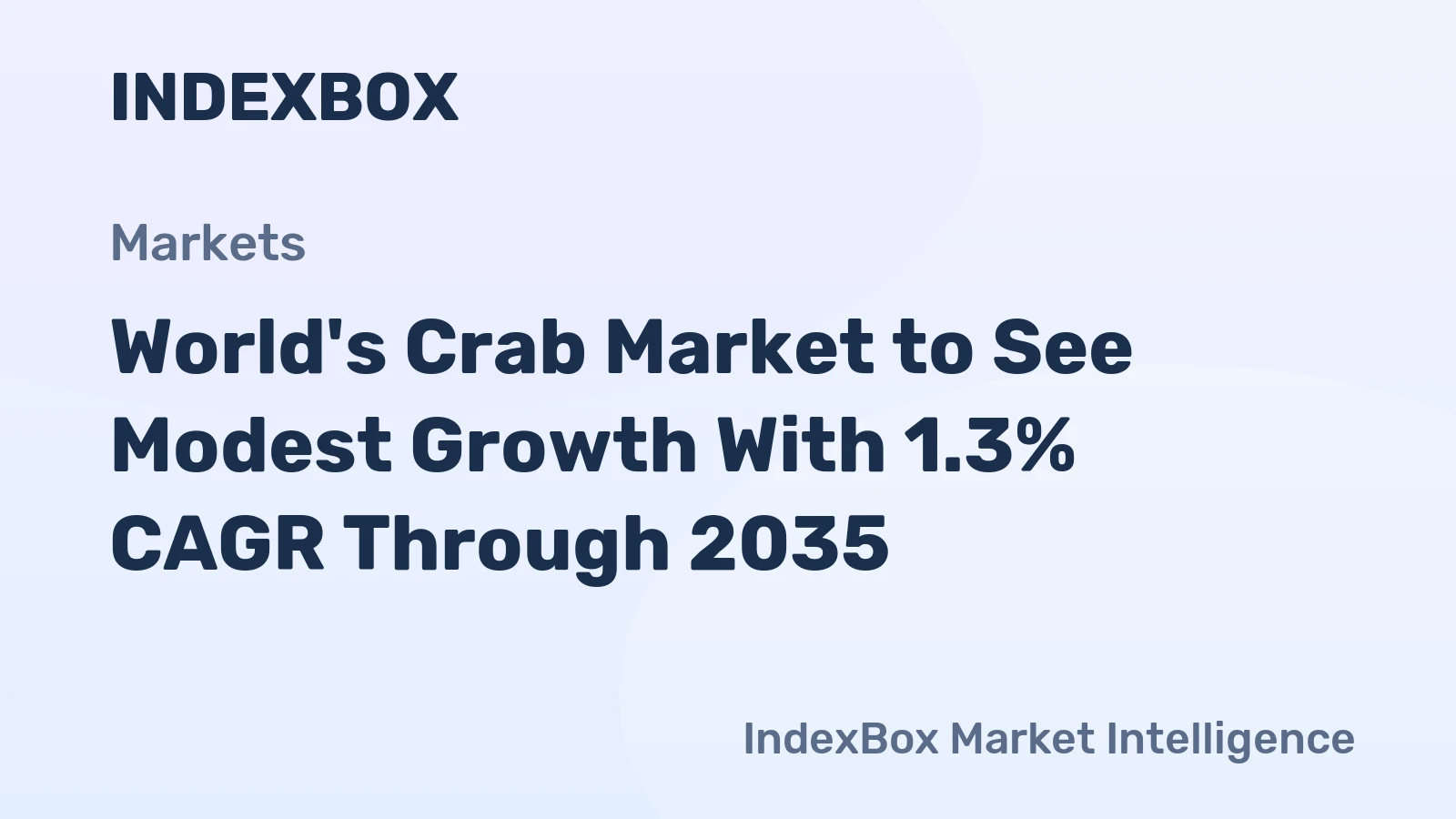 World's Crab Market to See Modest Growth With 1.3% CAGR Through 2035