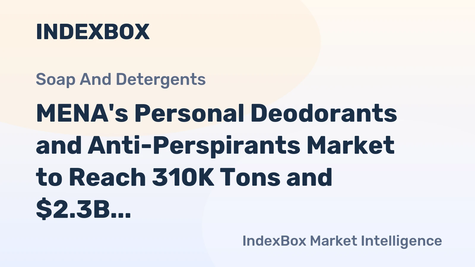 MENA's Personal Deodorants and Anti-Perspirants Market to Reach 310K Tons and $2.3B by 2035